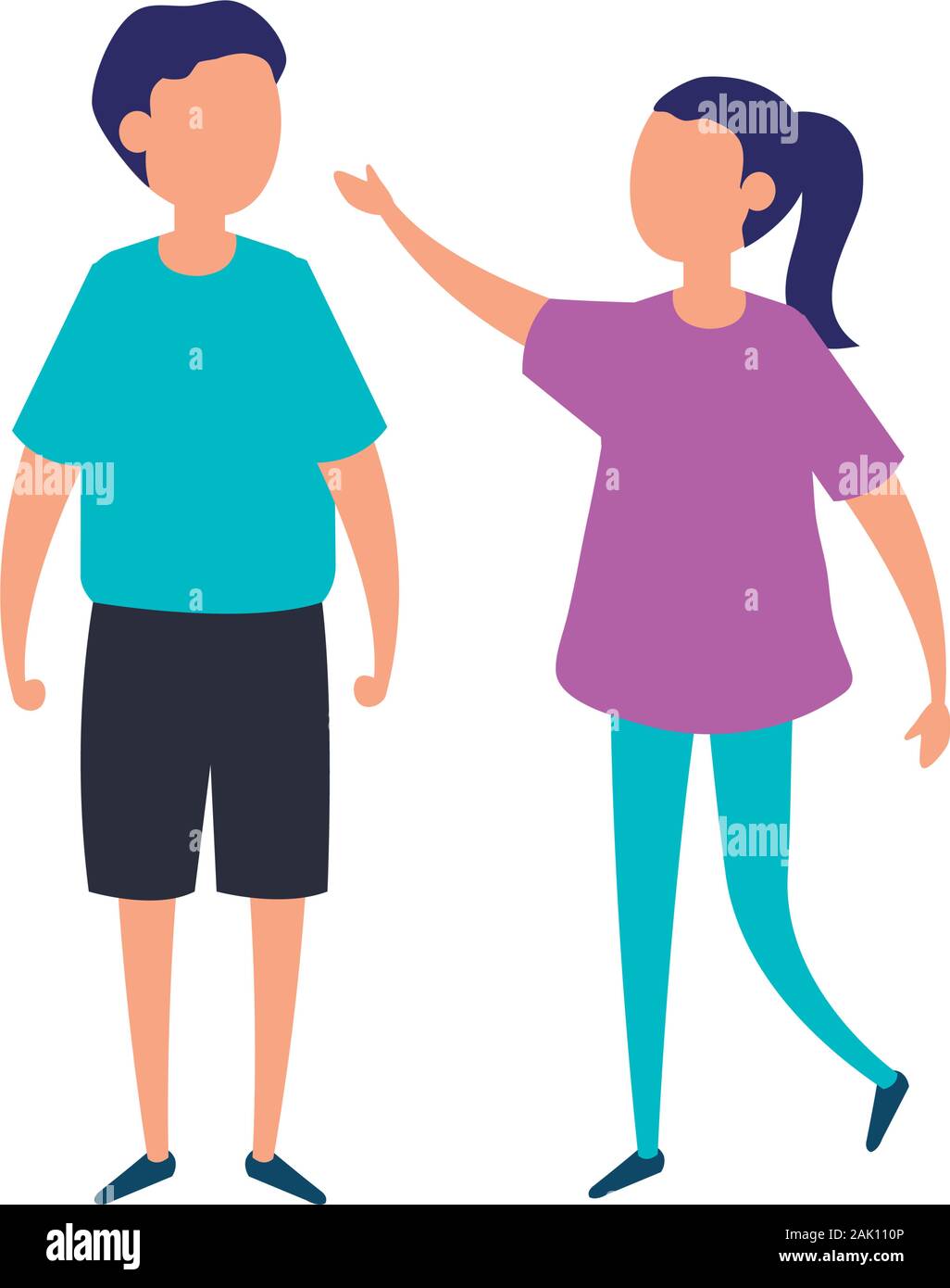 cute couple kids avatar characters Stock Vector Image & Art - Alamy