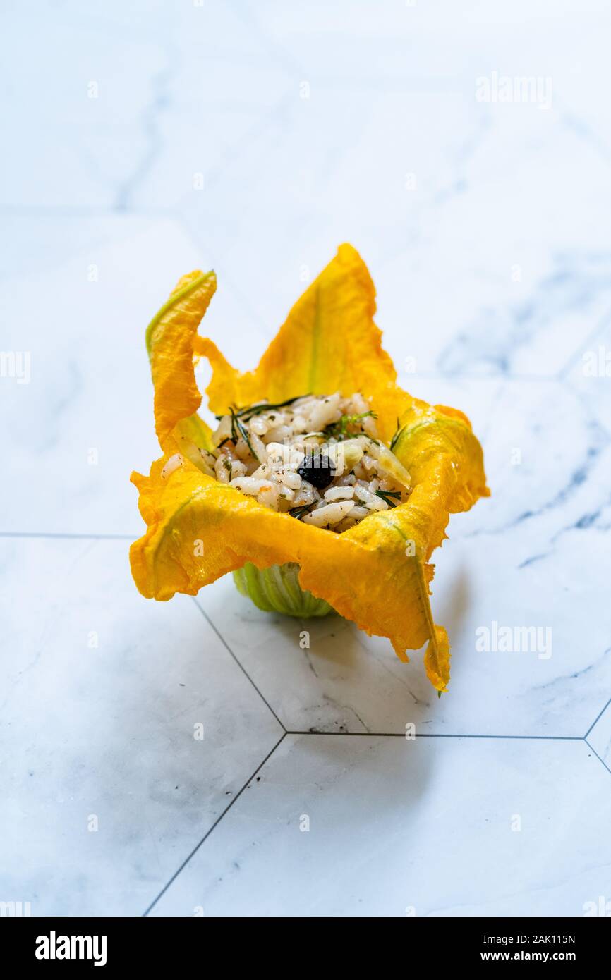 Homemade Zucchini Flowers Dolma Stuffed with Rice Pilaf / Handmade ...