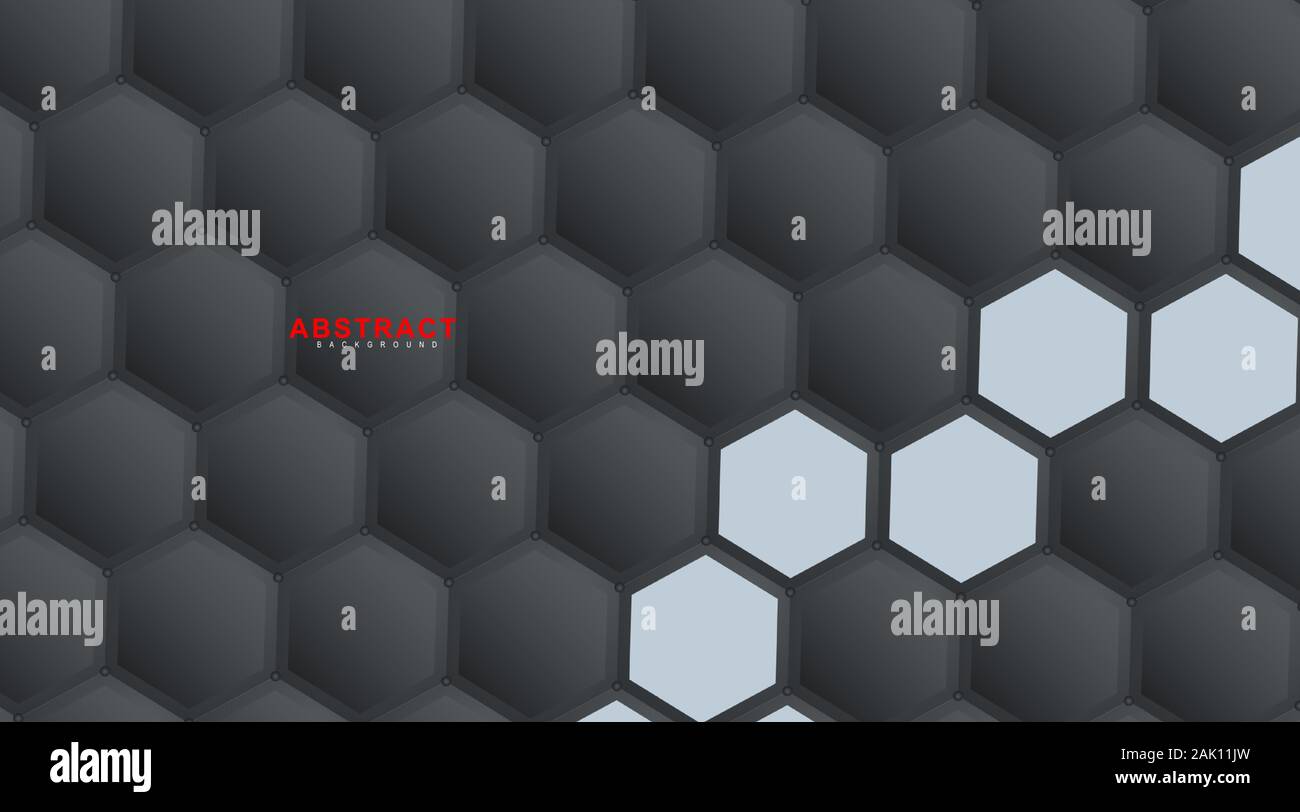 Gray black hexagonal hexagon Stock Vector Images - Alamy