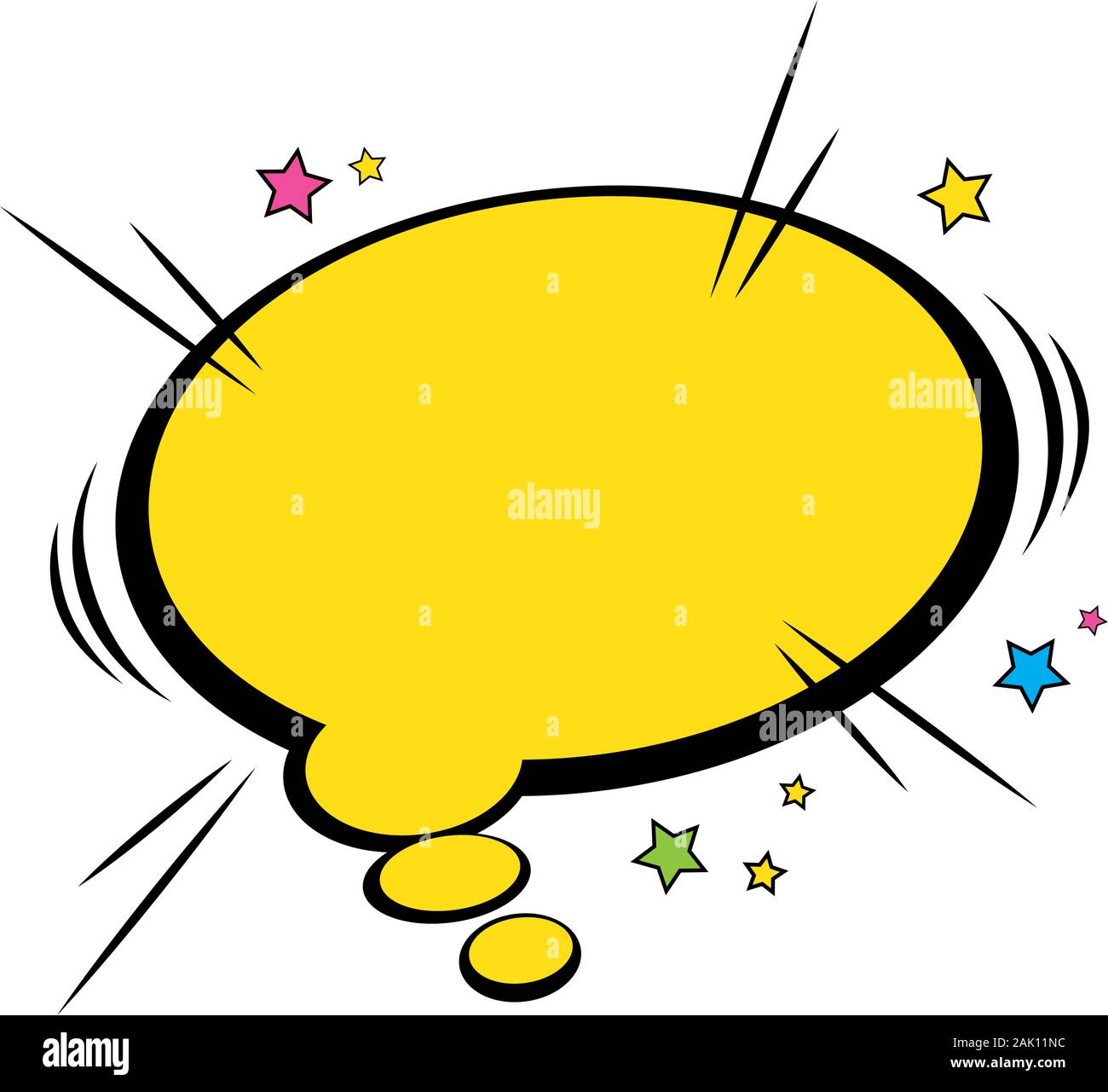 Speech Bubble Yellow Color Pop Art Style Stock Vector Image And Art Alamy