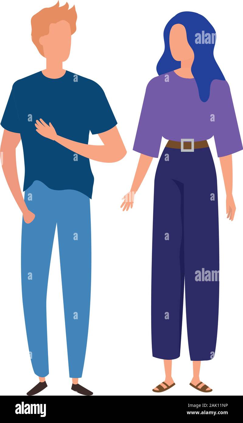 young couple avatar character icons Stock Vector Image & Art - Alamy