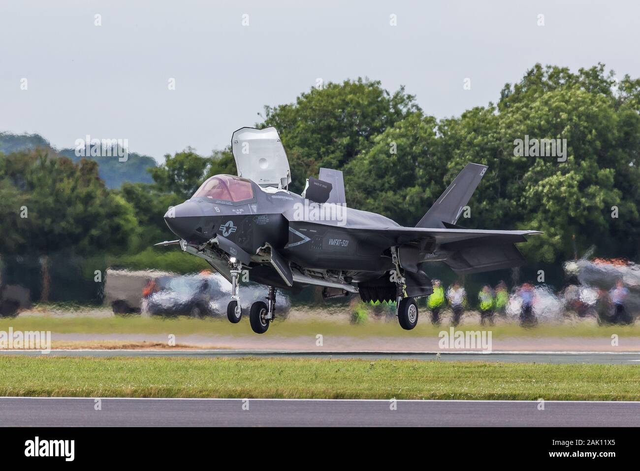 F-35B stealth fighter landing vertically in July 2016 seen at the Royal ...