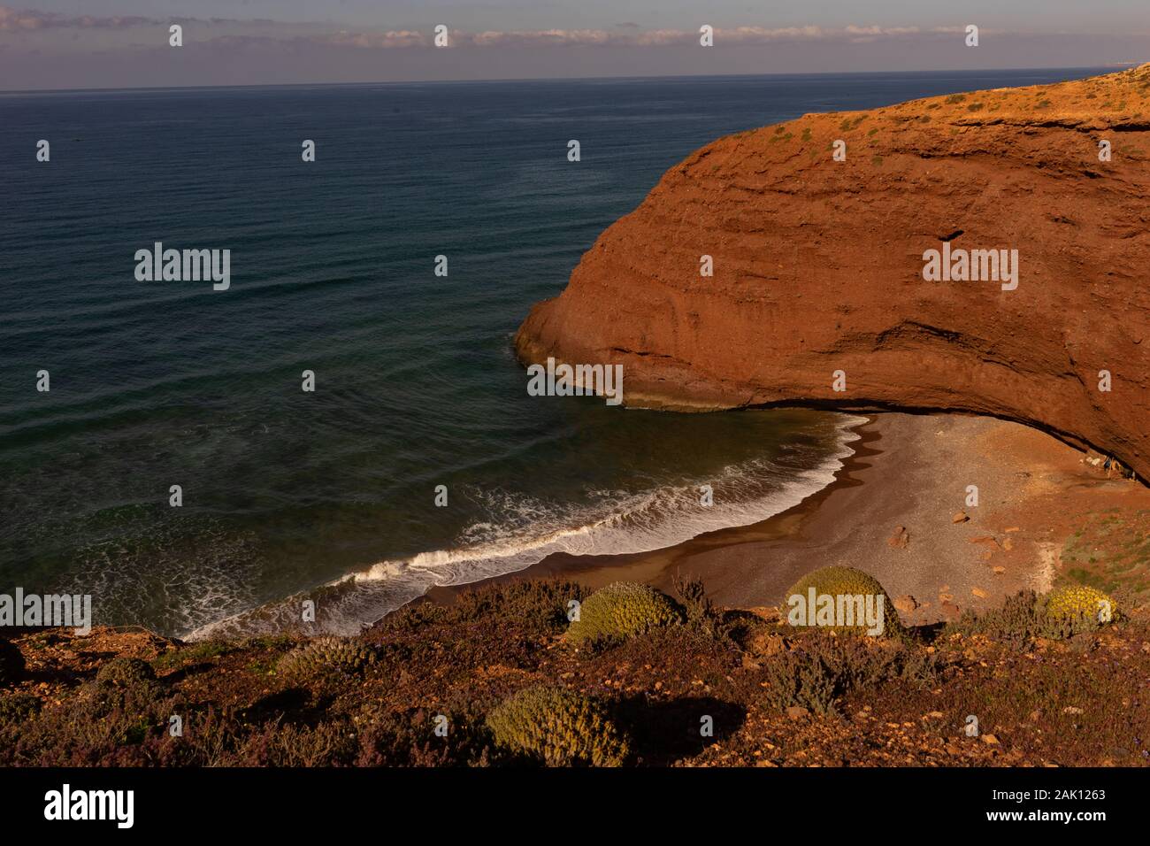 The cliffs and archs of Legzira. This are rock formations at the ...