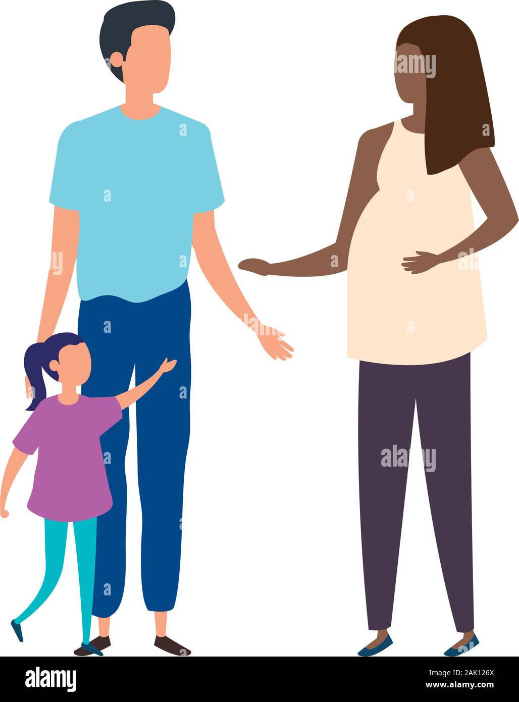 parents with daughter avatar characters Stock Vector Image & Art - Alamy