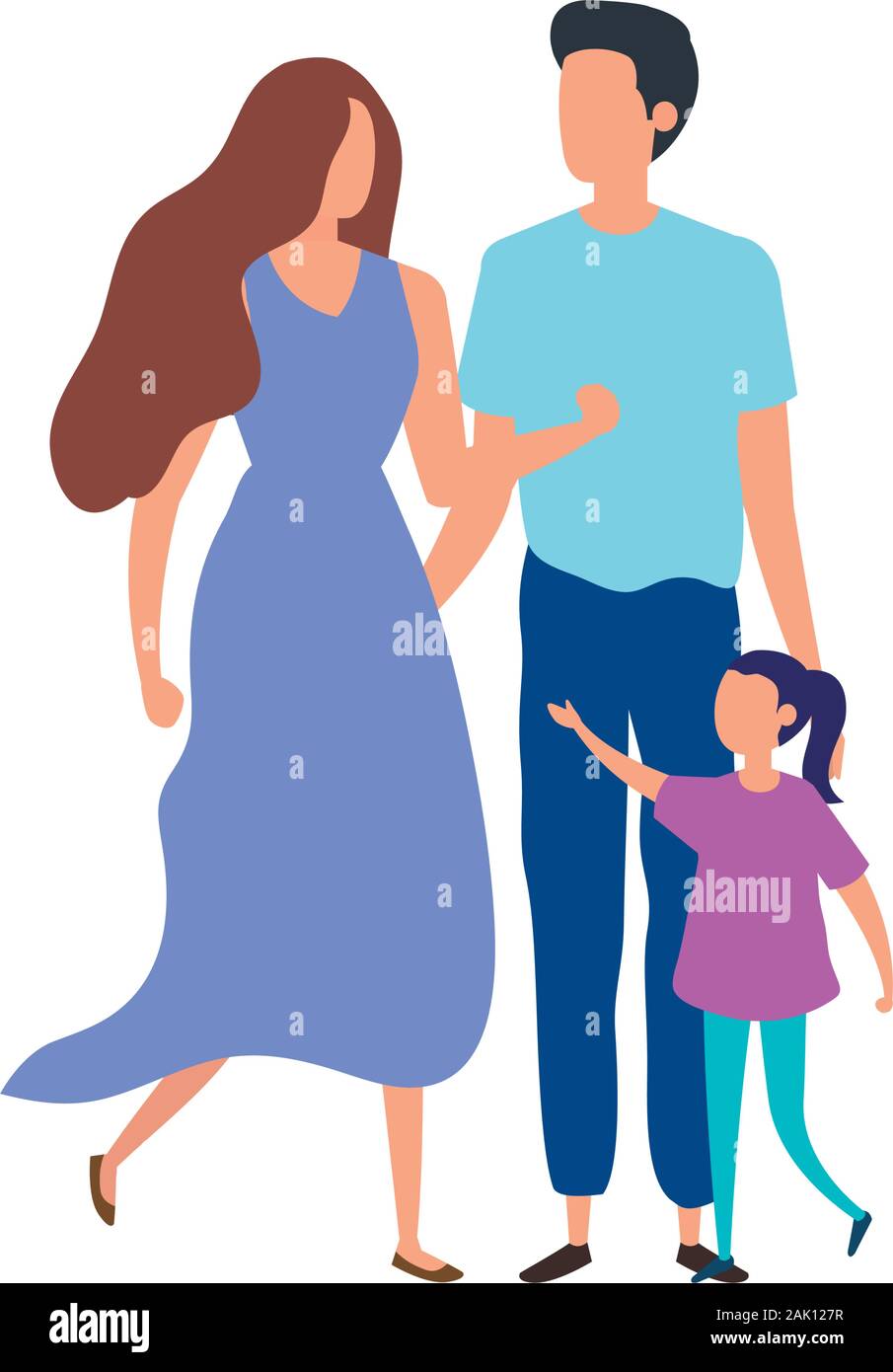 parents with daughter avatar characters Stock Vector Image & Art - Alamy