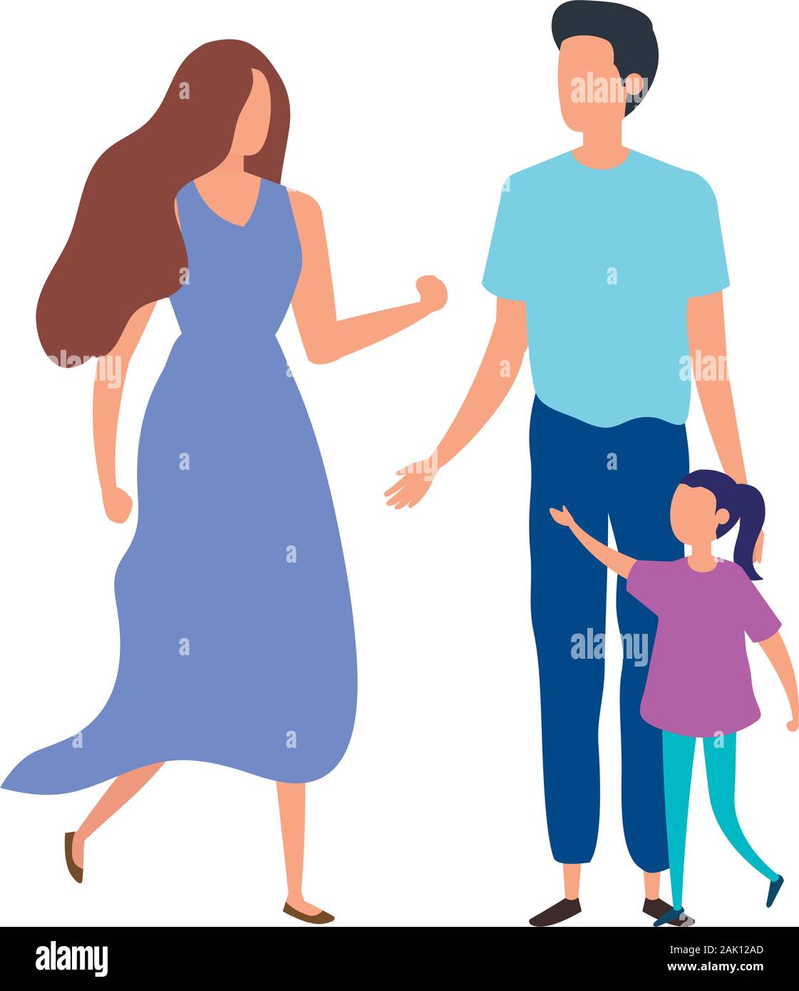 parents with daughter avatar characters Stock Vector Image & Art - Alamy