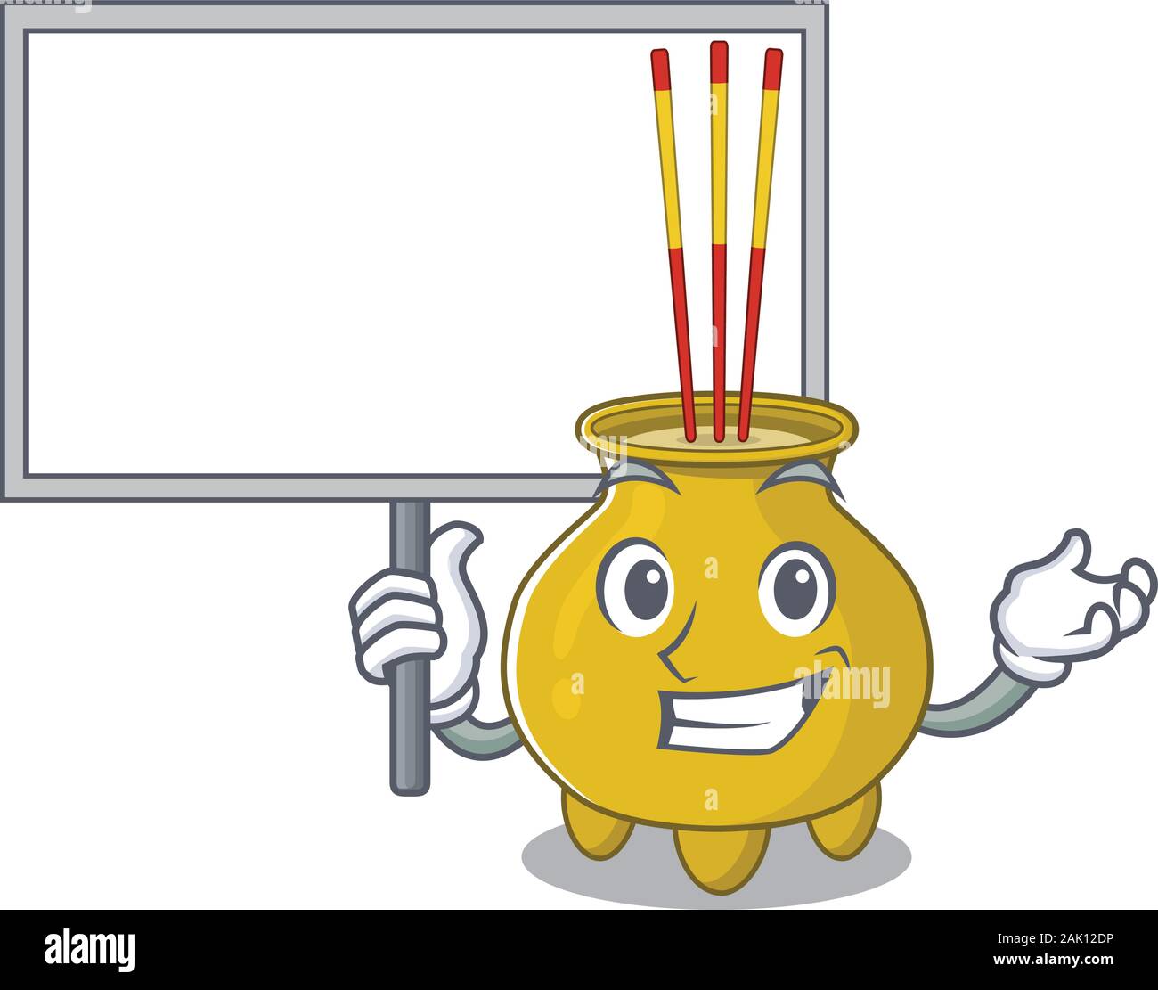 A cute picture of chinese incense cute cartoon character bring a board ...
