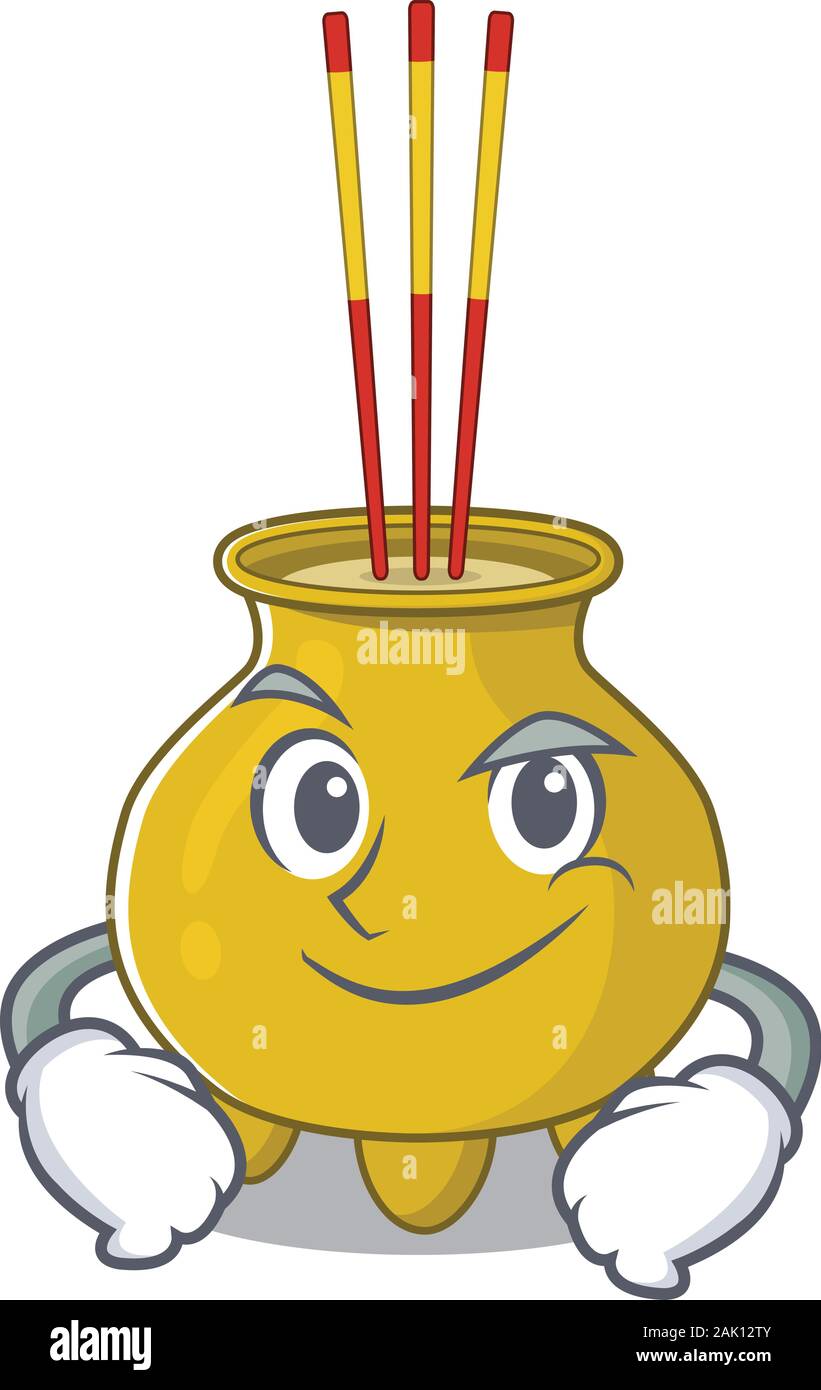 Cool chinese incense mascot character with Smirking face Stock Vector ...