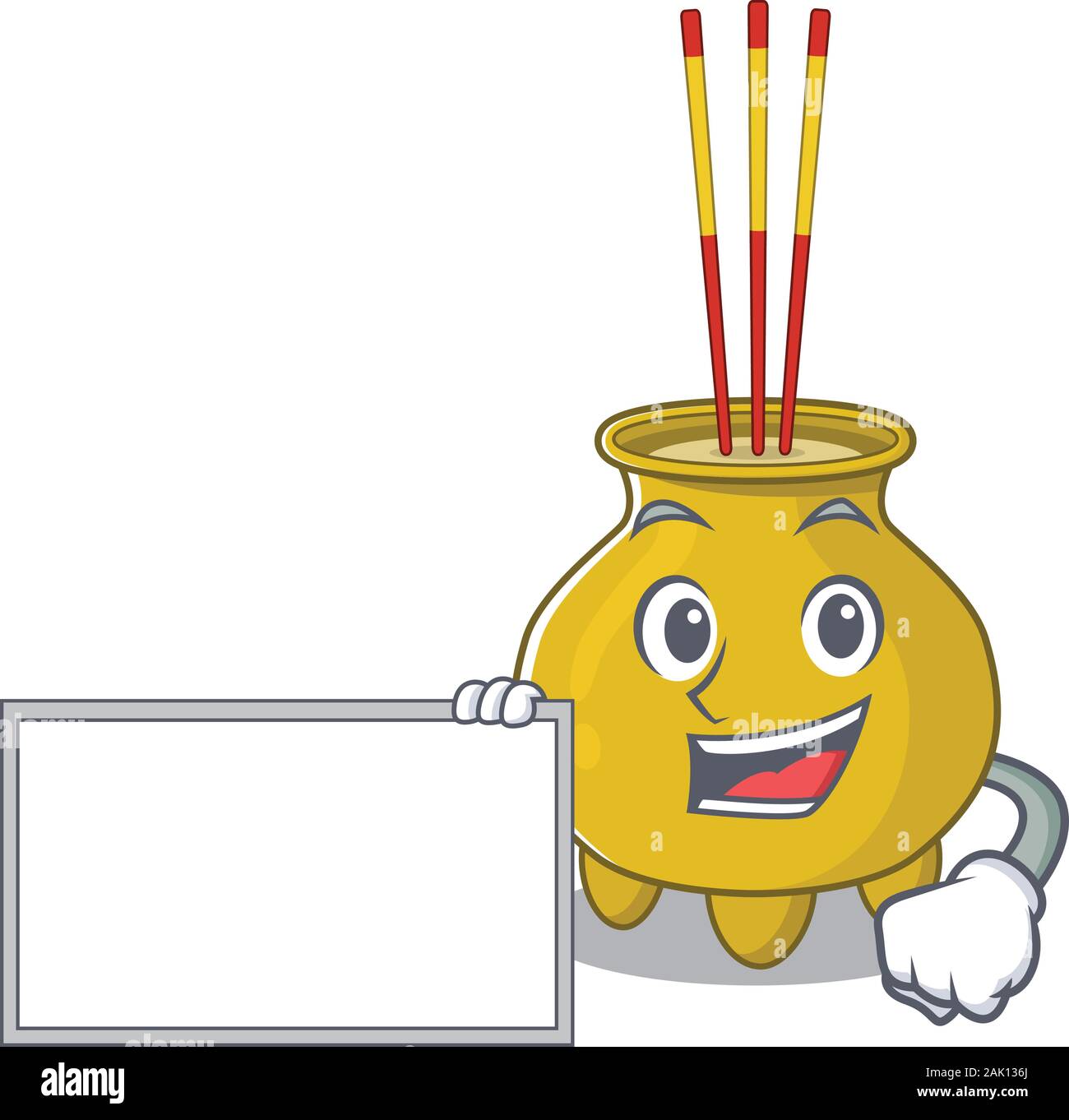 Funny chinese incense cartoon character design style with board Stock ...