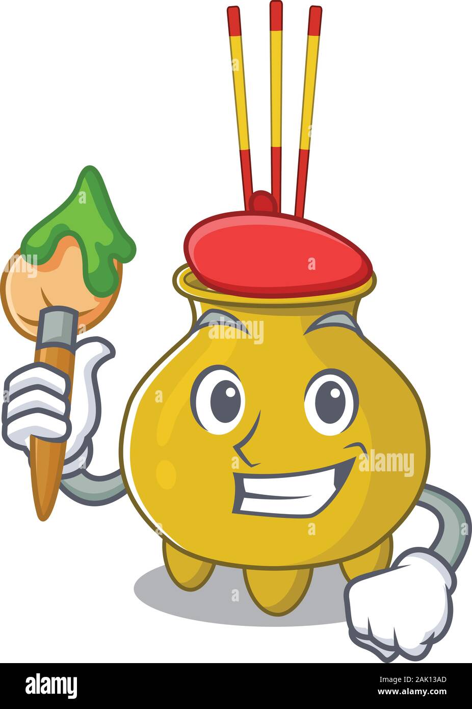Cartoon character of chinese incense Artist with a brush Stock Vector ...