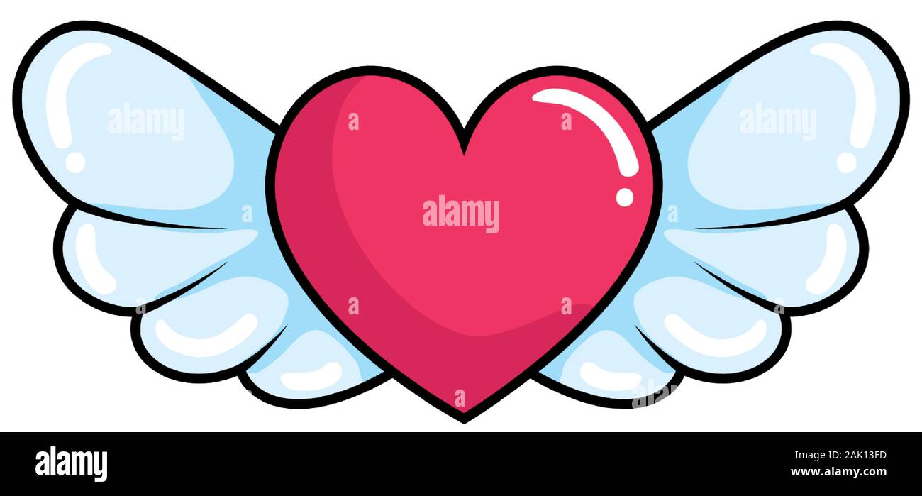 heart with wings pop art style icon Stock Vector Image & Art - Alamy