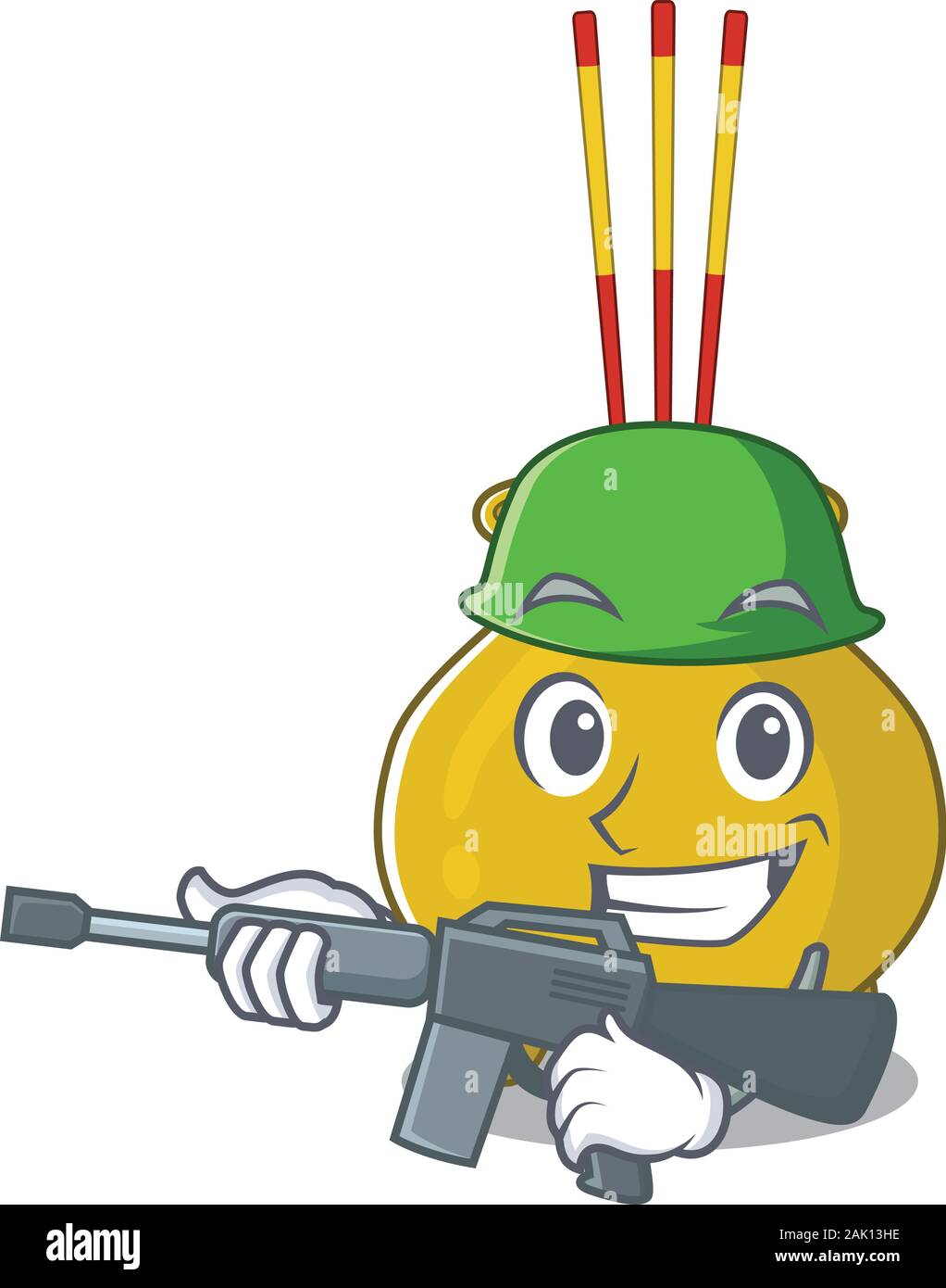 A cartoon design of chinese incense Army with machine gun Stock Vector ...