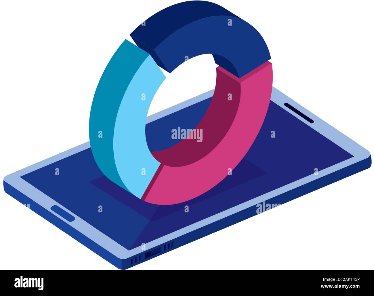 smartphone device with infographic isolated icon Stock Vector Image ...