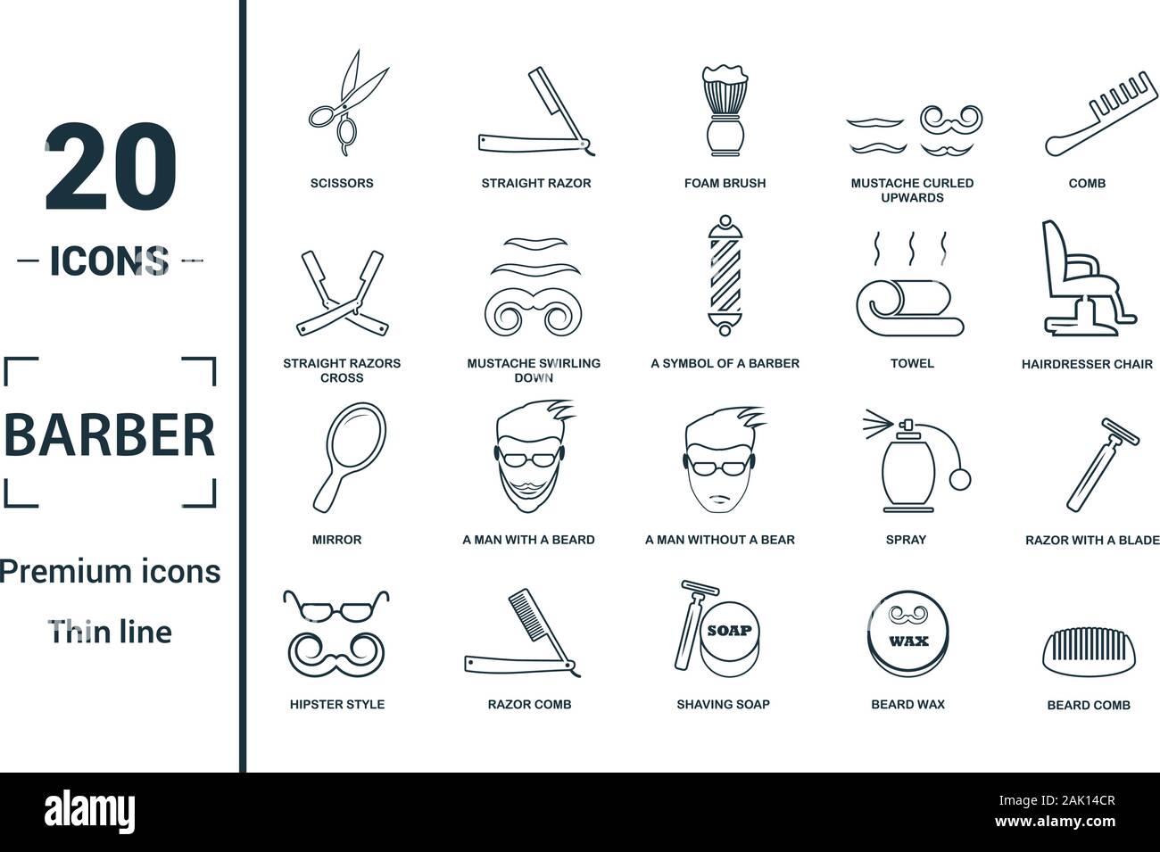 Barber shop icon hi-res stock photography and images - Alamy
