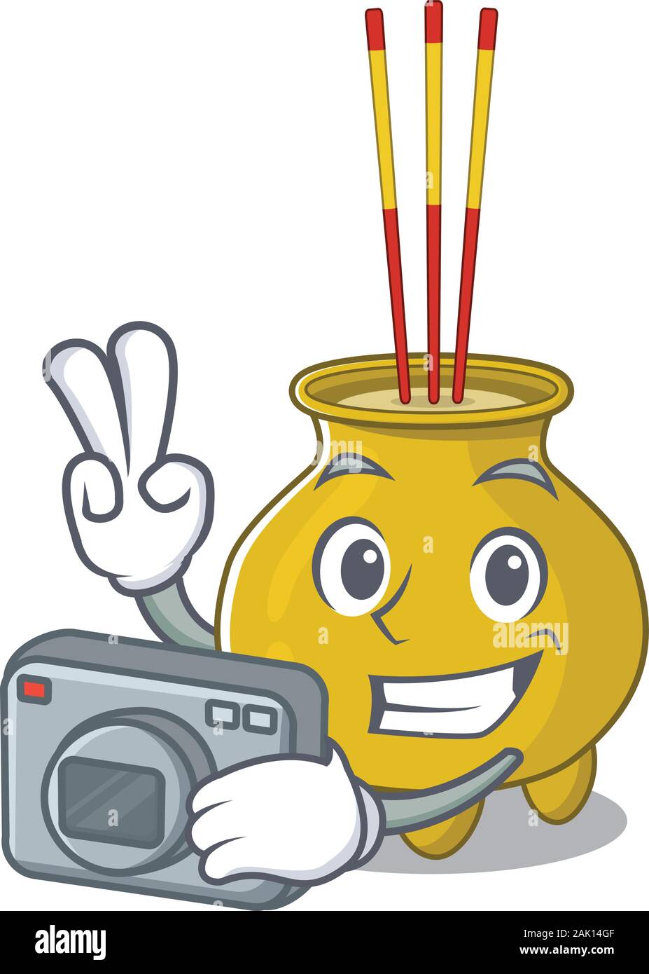 Cool Photographer chinese incense character with a camera Stock Vector ...