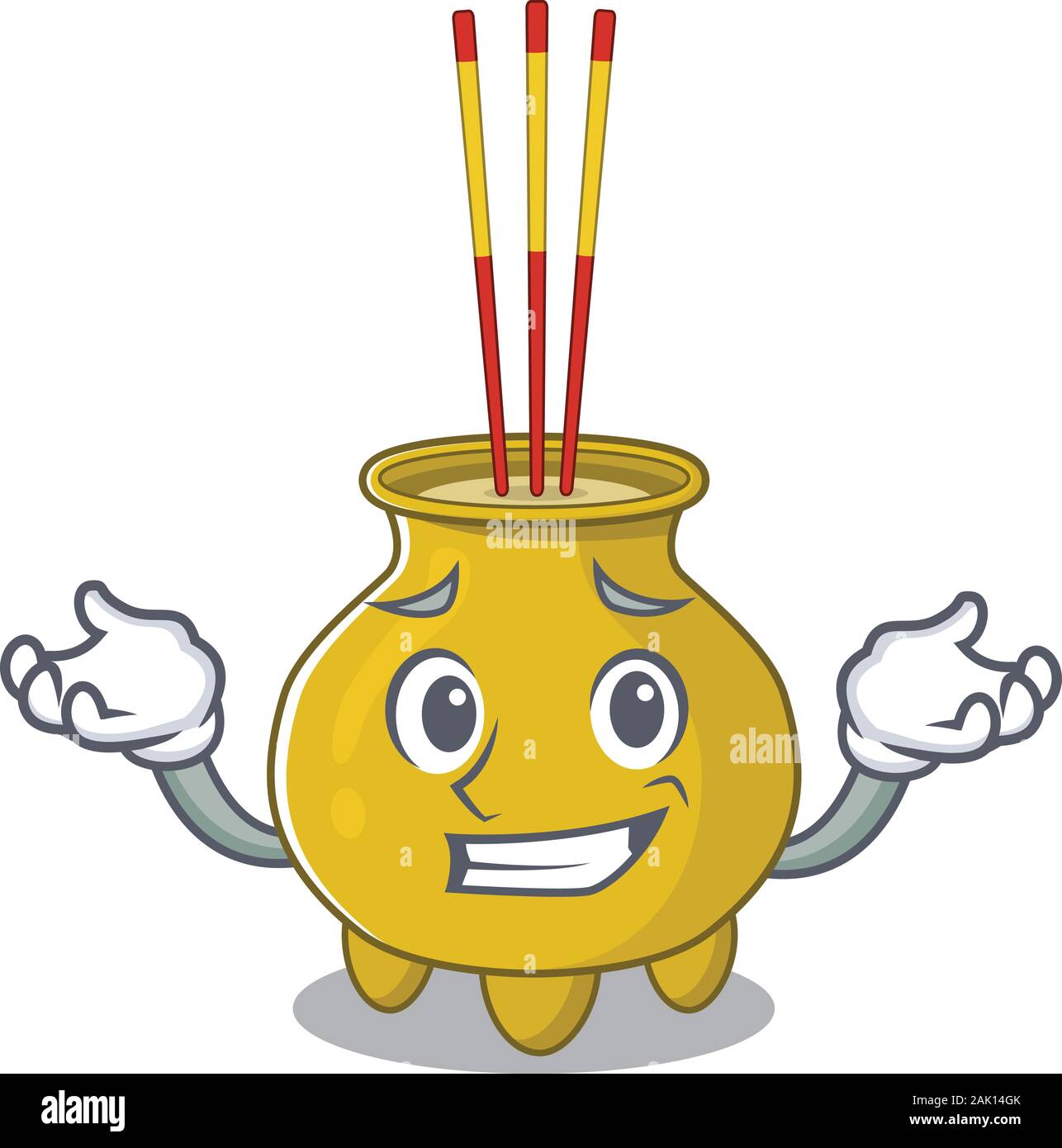 Super Funny Grinning chinese incense mascot cartoon style Stock Vector ...
