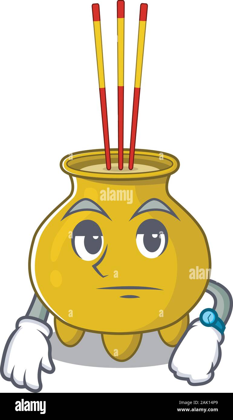 cartoon character design of chinese incense on a waiting gesture Stock ...