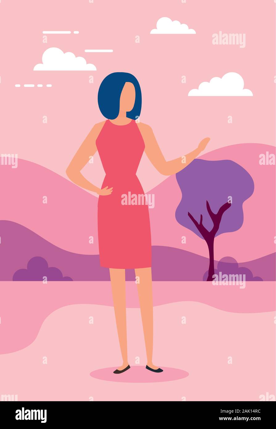 beautiful woman in park nature characters Stock Vector Image & Art - Alamy