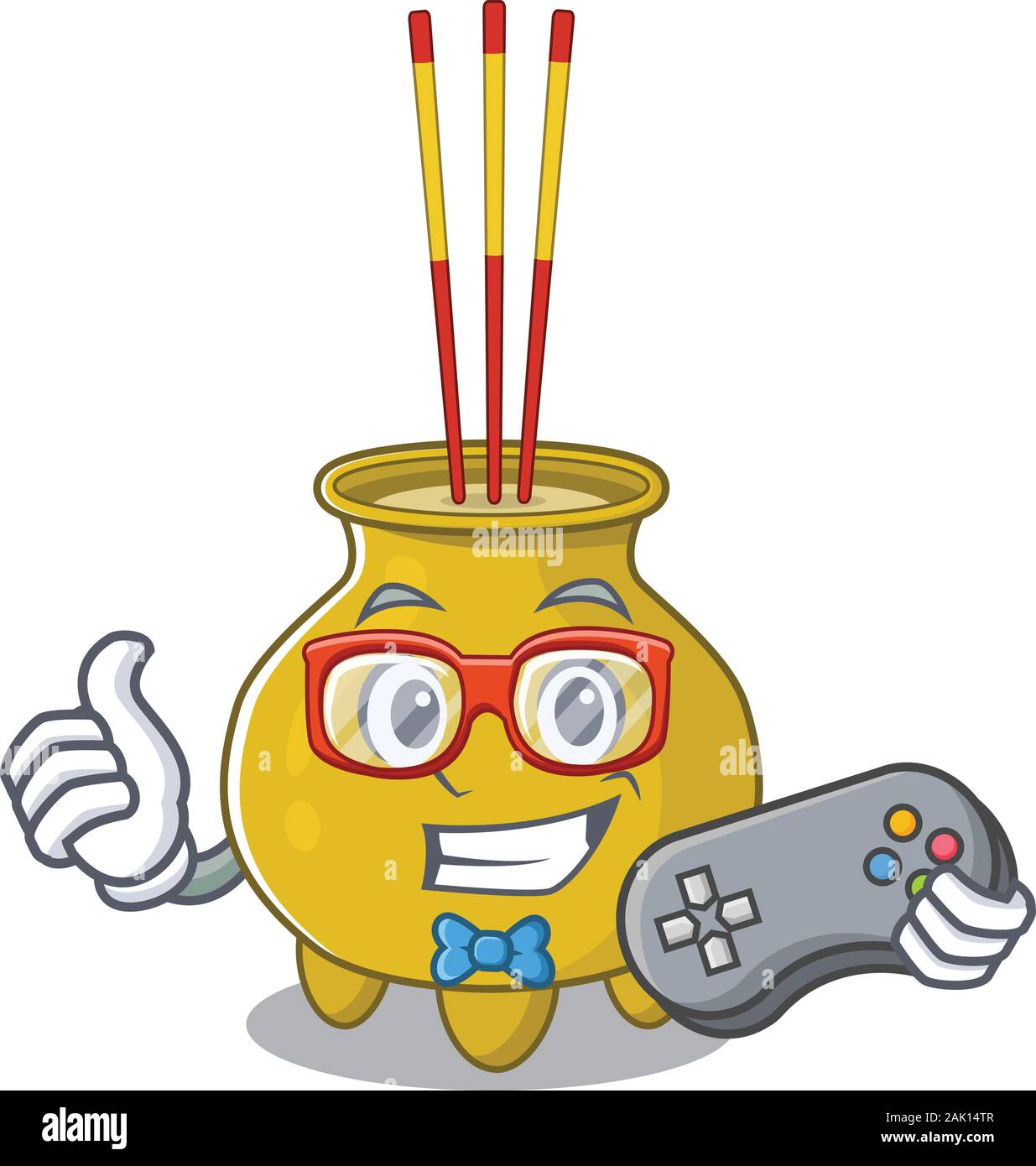 Smiley gamer chinese incense cartoon mascot style Stock Vector Image ...