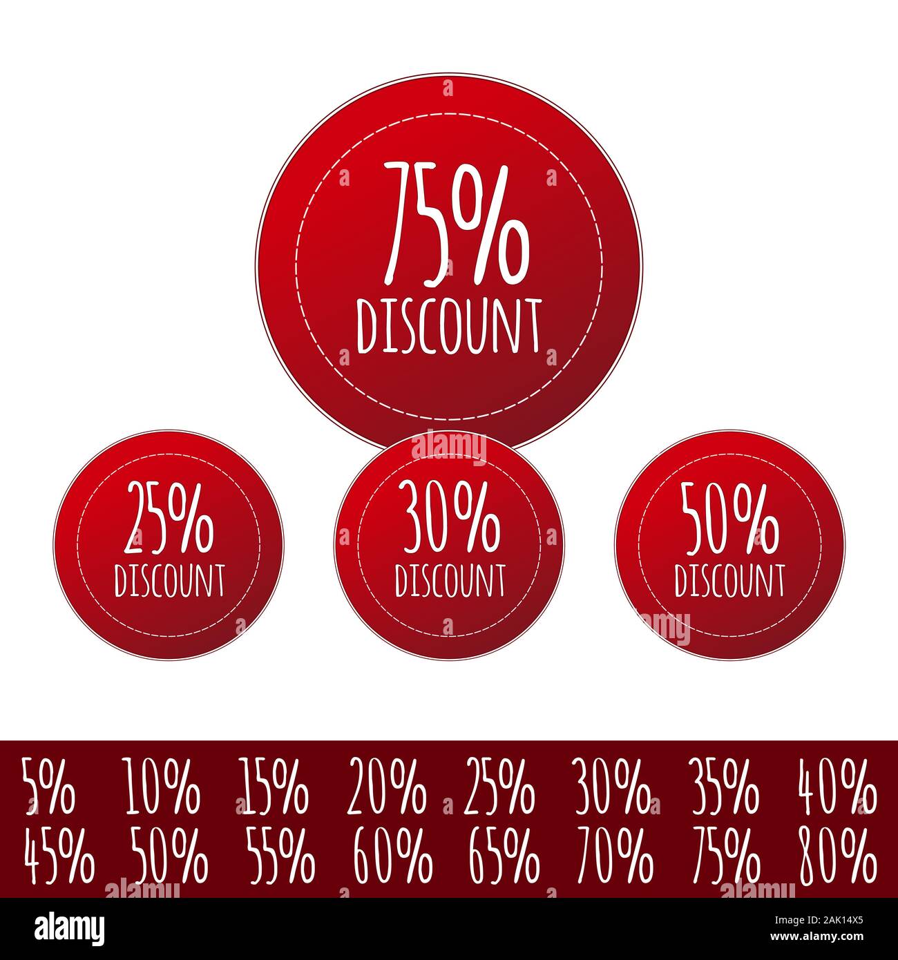 red sale stickers collection. Set of promotional labels Stock Vector ...
