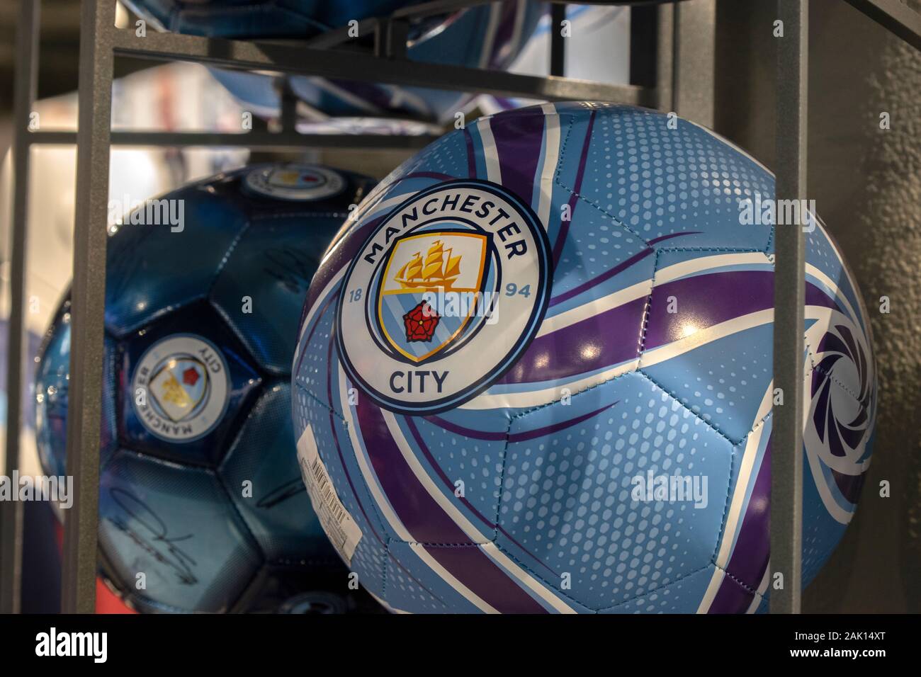 Close Up Manchester City Football Ball At Manchester England 2019 Stock ...
