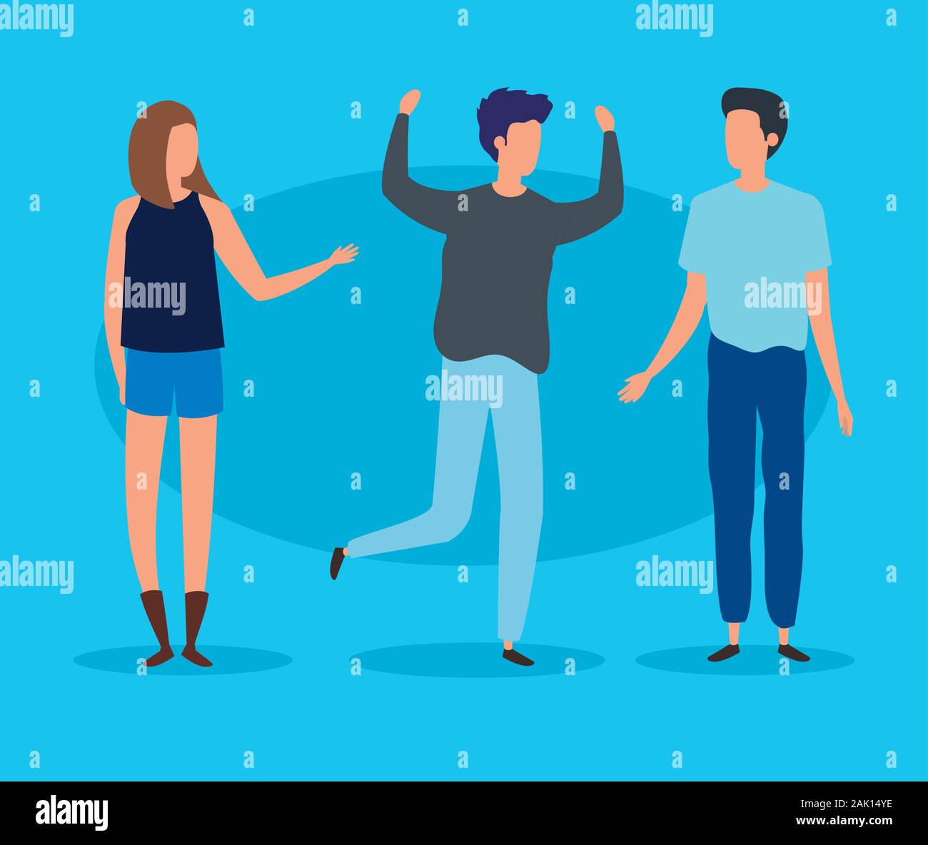 group of young people avatar characters Stock Vector Image & Art - Alamy