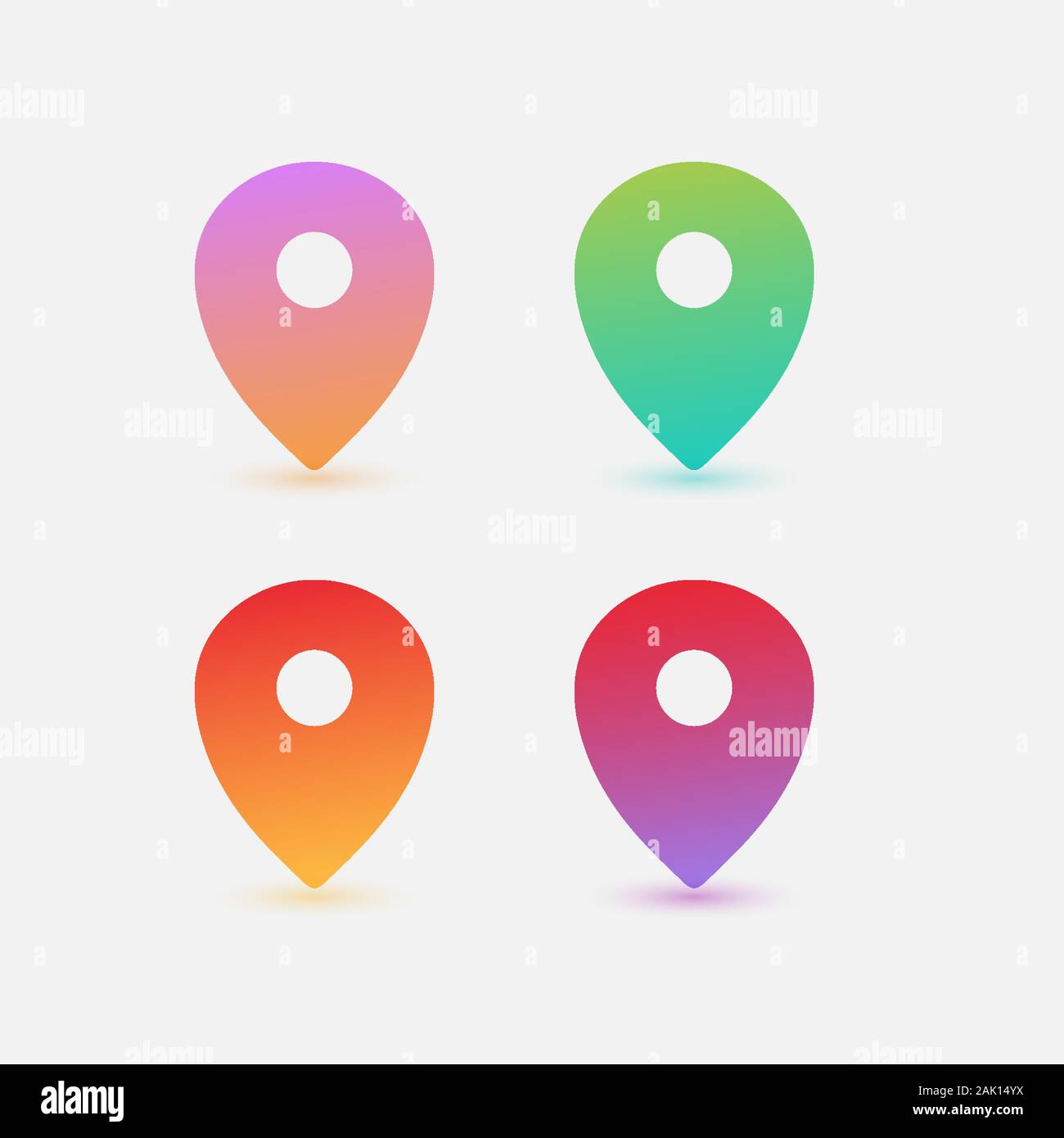 Set of colorful gradient map pointers Stock Vector Image & Art - Alamy