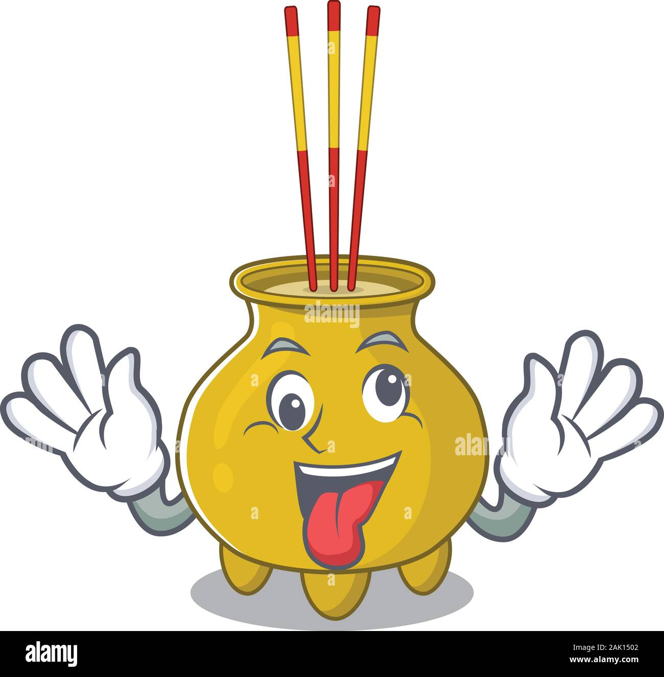 Chinese incense Cartoon character style with a crazy face Stock Vector ...