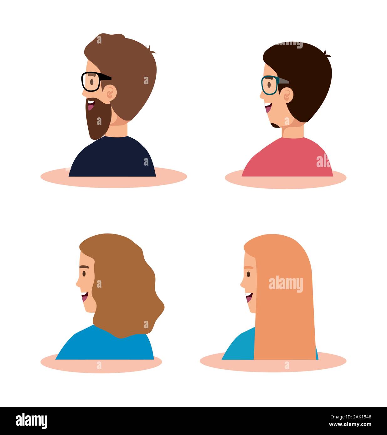 group of young people avatar characters Stock Vector Image & Art - Alamy
