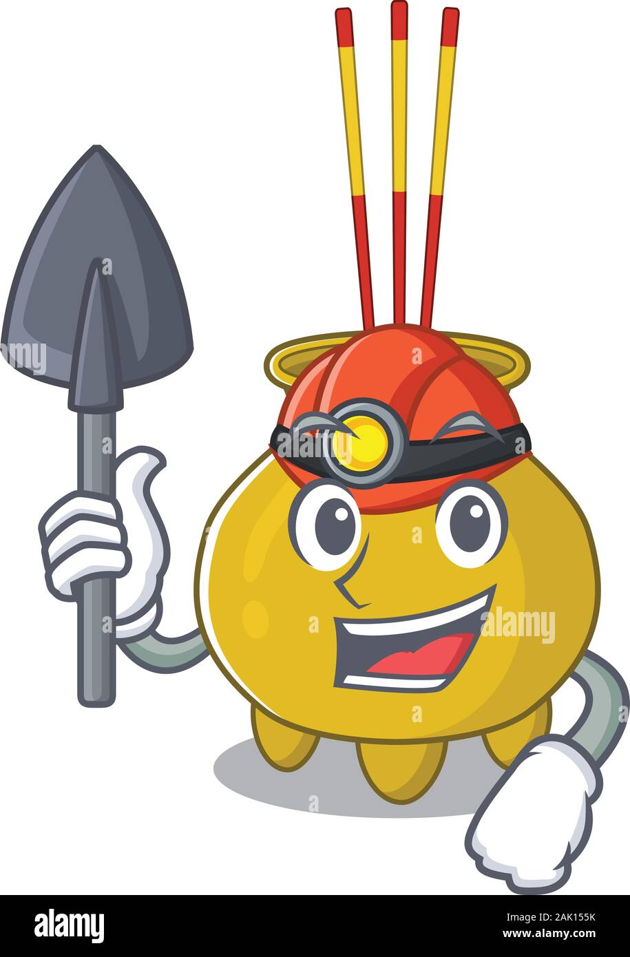 Cool clever Miner chinese incense cartoon character design Stock Vector ...
