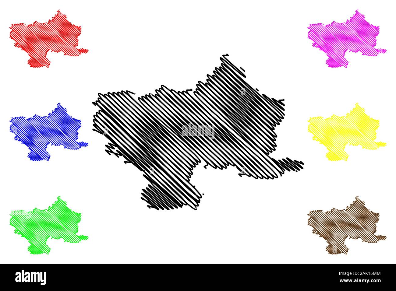 Utena County (Republic of Lithuania, Counties of Lithuania) map vector ...