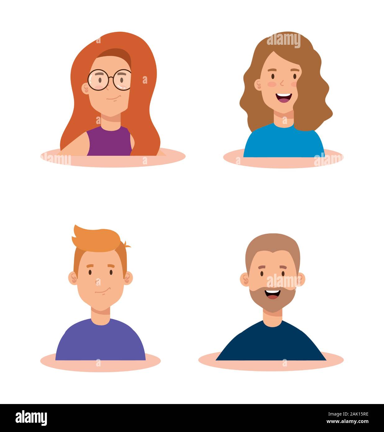 group of young people avatar characters Stock Vector Image & Art - Alamy