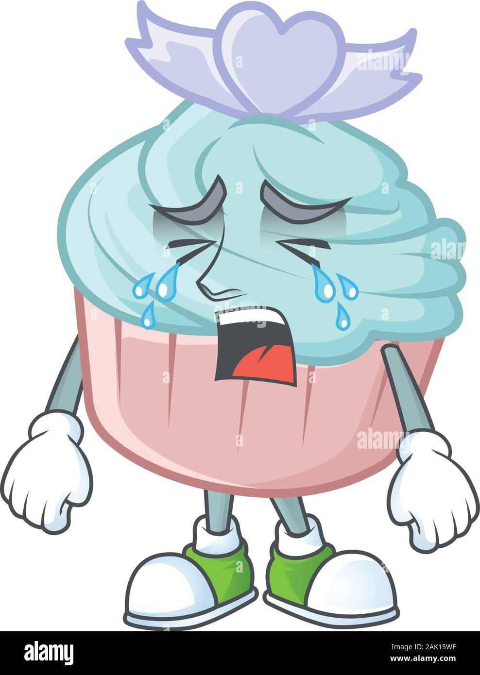 Crying Cupcake Cartoon