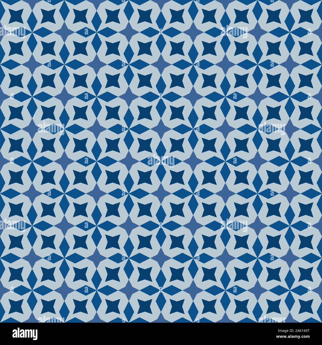 Classic Blue Ornate Seamless Vector Pattern of Moorish Tile Decorations ...