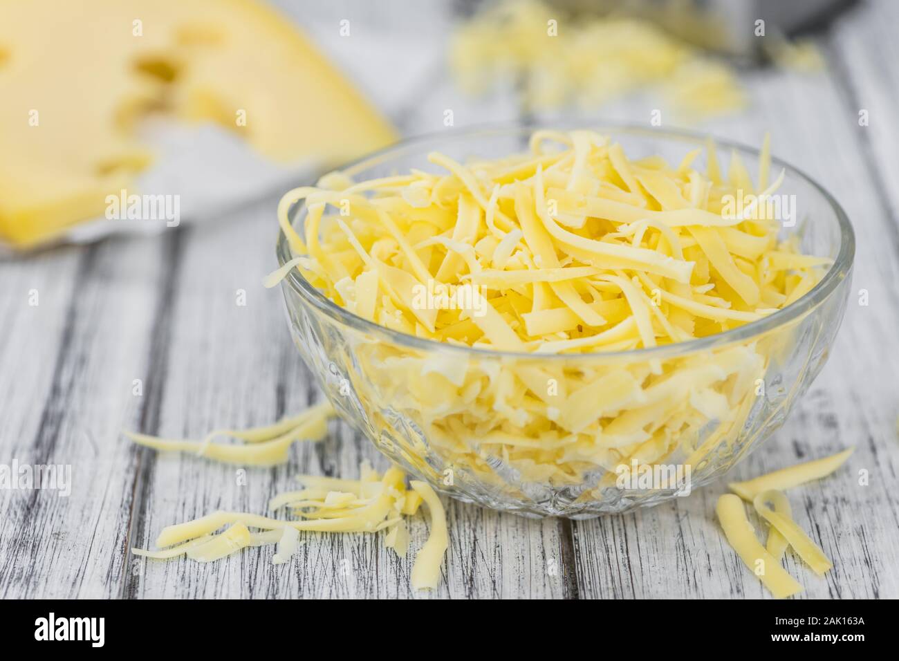 Fresh made Grated Cheese as detailed close-up shot Stock Photo - Alamy