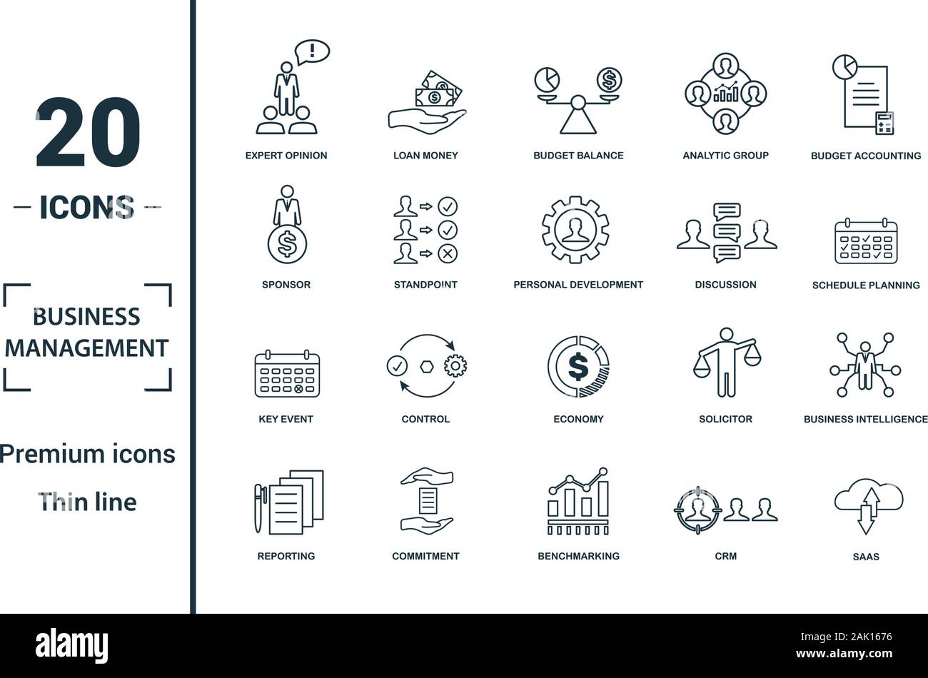 Business Management icon set. Include creative elements expert opinion ...