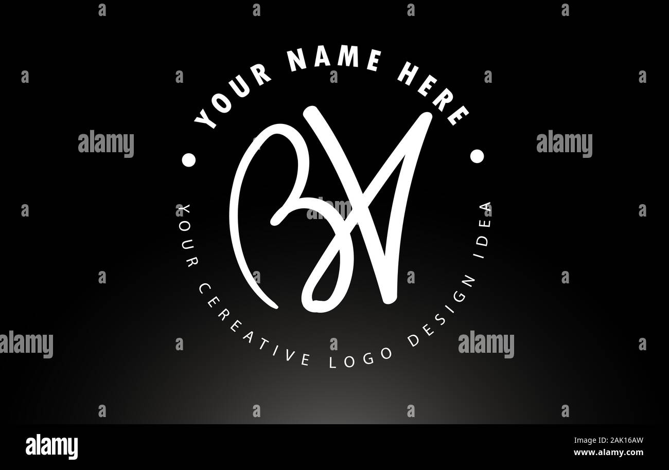 BV Handwritten Letters Logo Design with Circular Letter Pattern ...