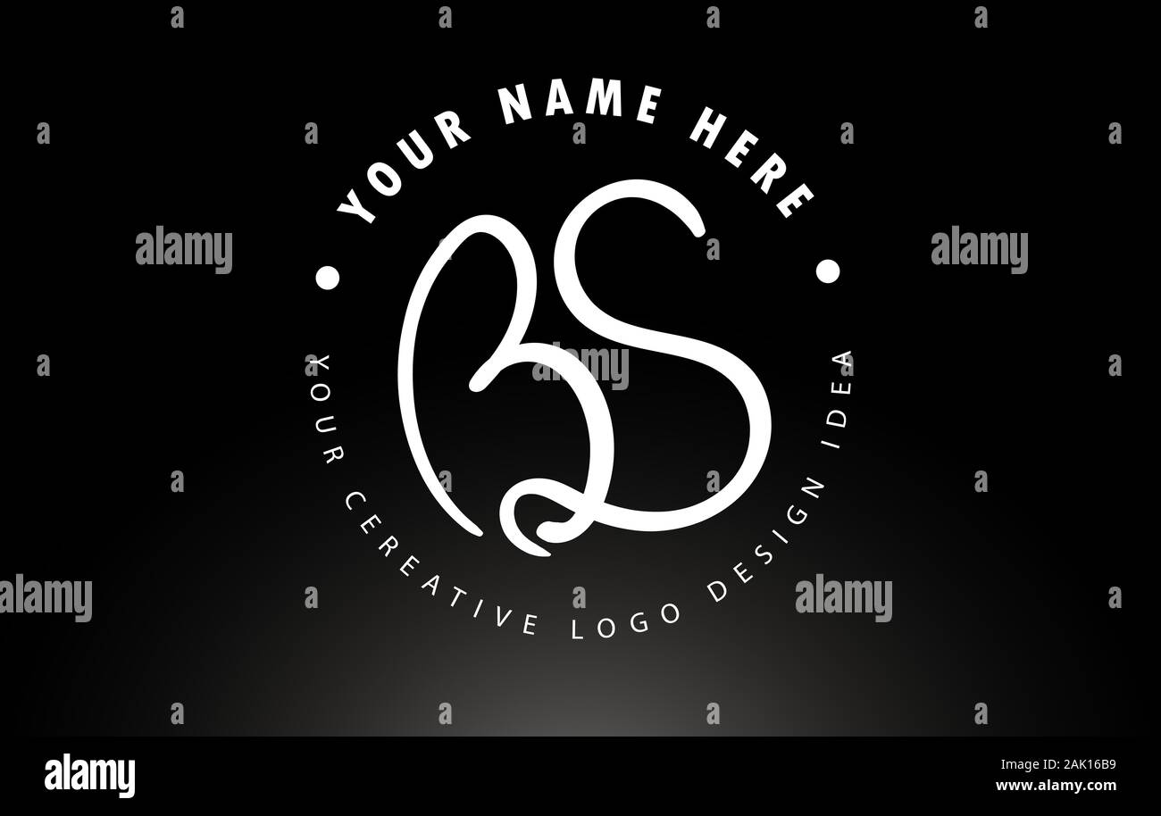 BS Handwritten Letters Logo Design with Circular Letter Pattern ...