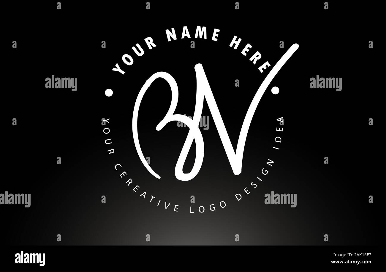 BV Handwritten Letters Logo Design with Circular Letter Pattern ...