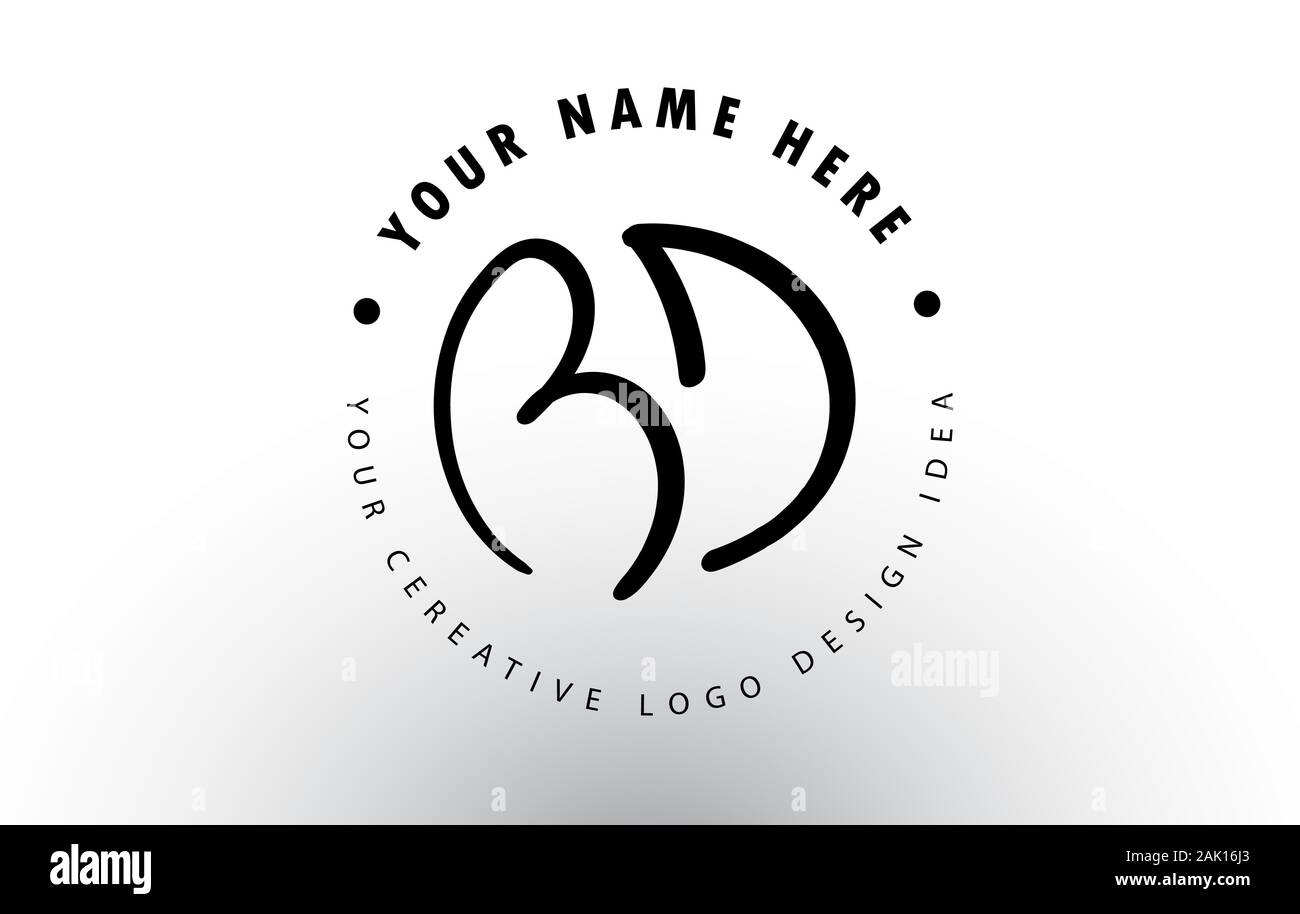BD Handwritten Letters Logo Design with Circular Letter Pattern ...