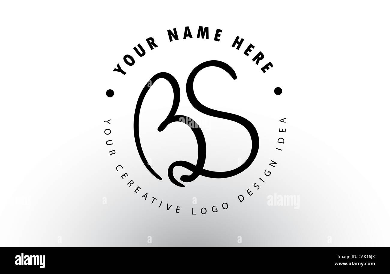 BS Handwritten Letters Logo Design with Circular Letter Pattern ...