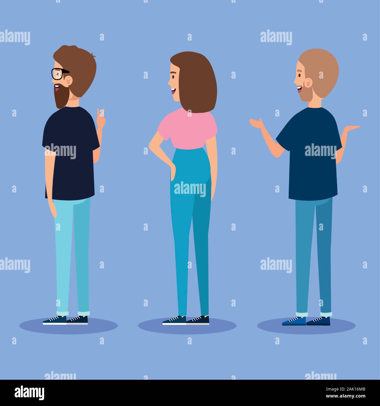 group of young people avatar characters Stock Vector Image & Art - Alamy