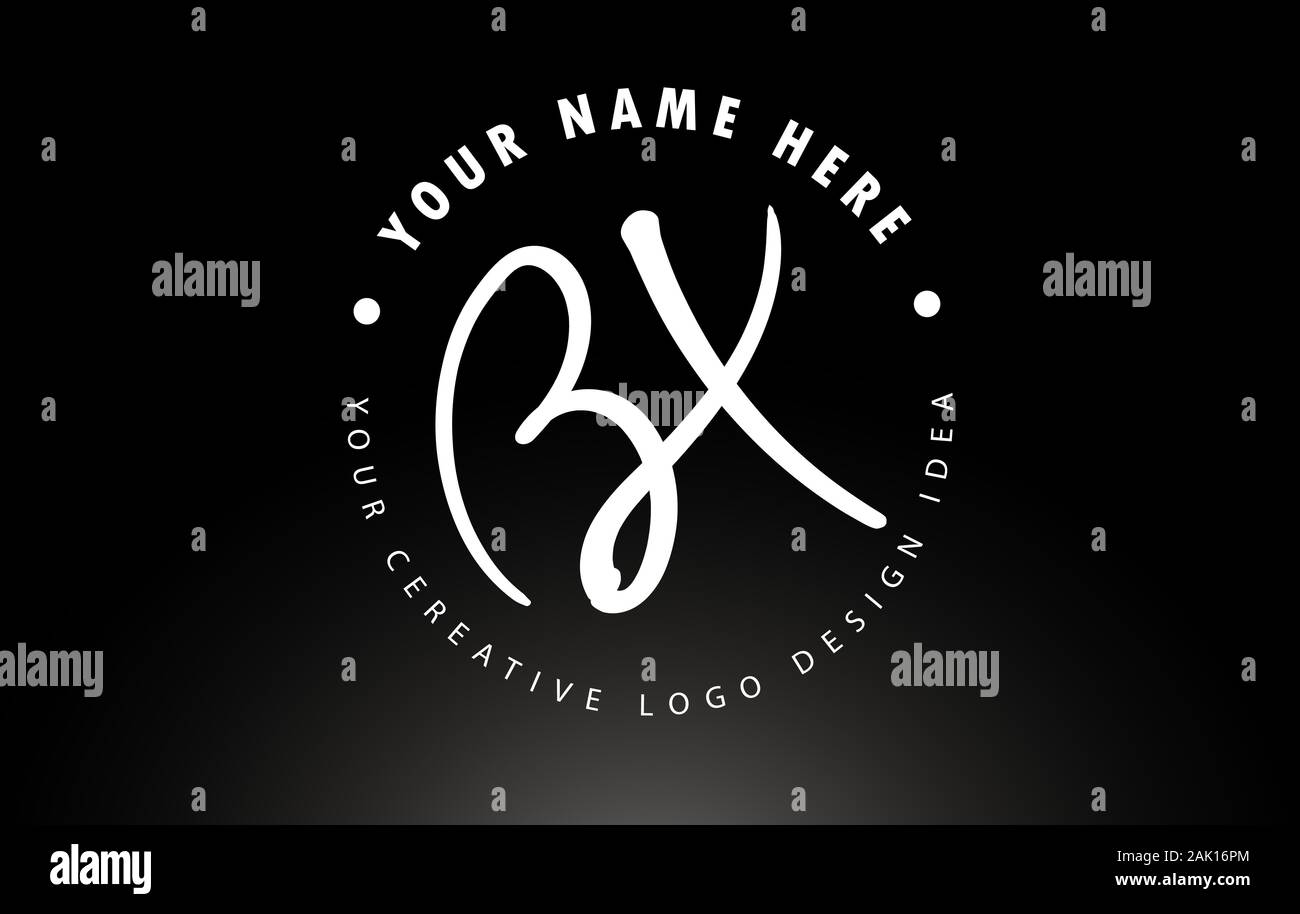 BX Handwritten Letters Logo Design with Circular Letter Pattern ...