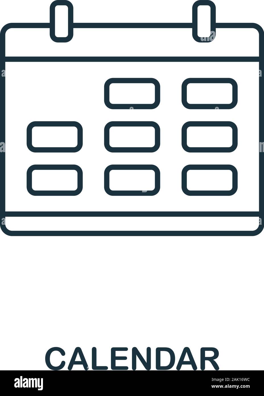 Calendar line icon. Thin design style from office tools icon collection ...