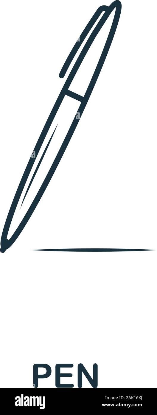 Pen line icon. Thin design style from office tools icon collection ...
