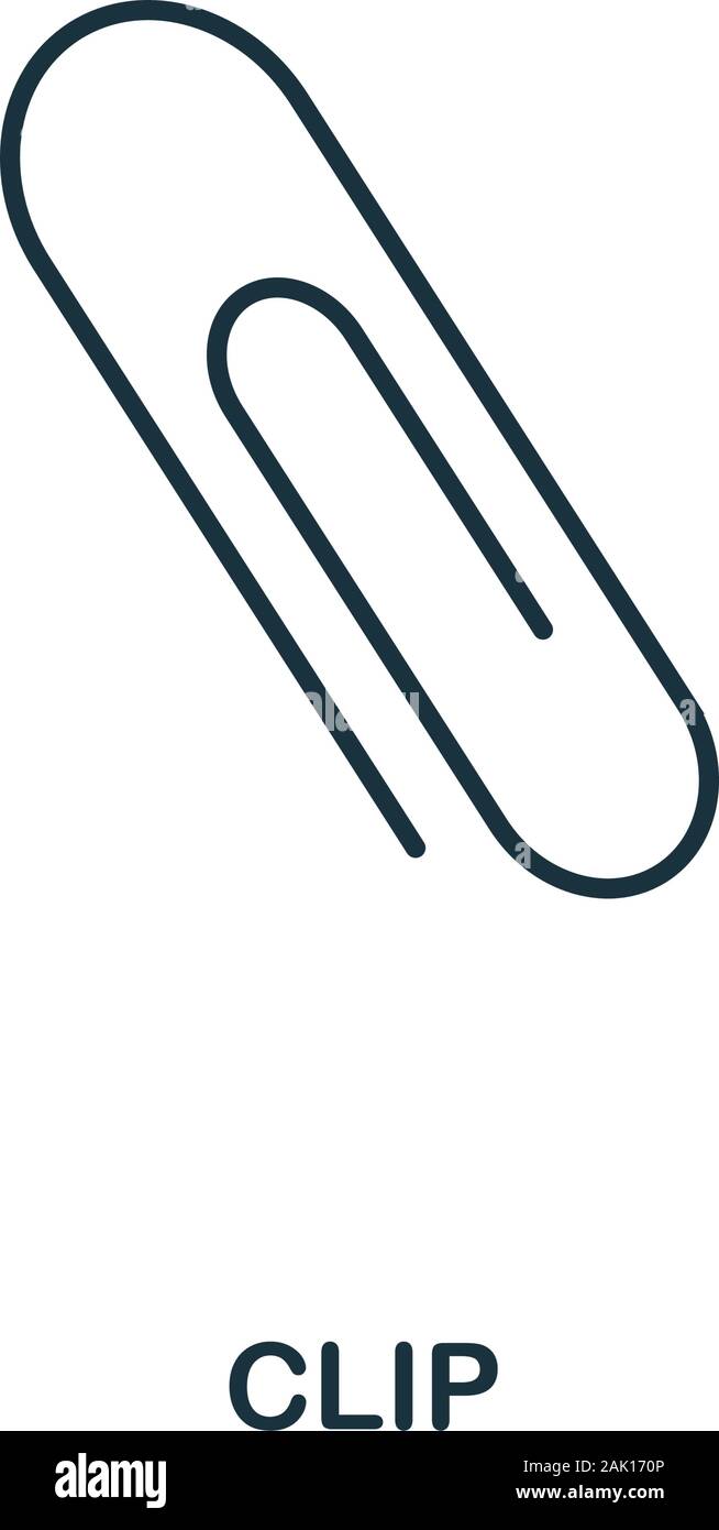 Clip line icon. Thin design style from office tools icon collection ...