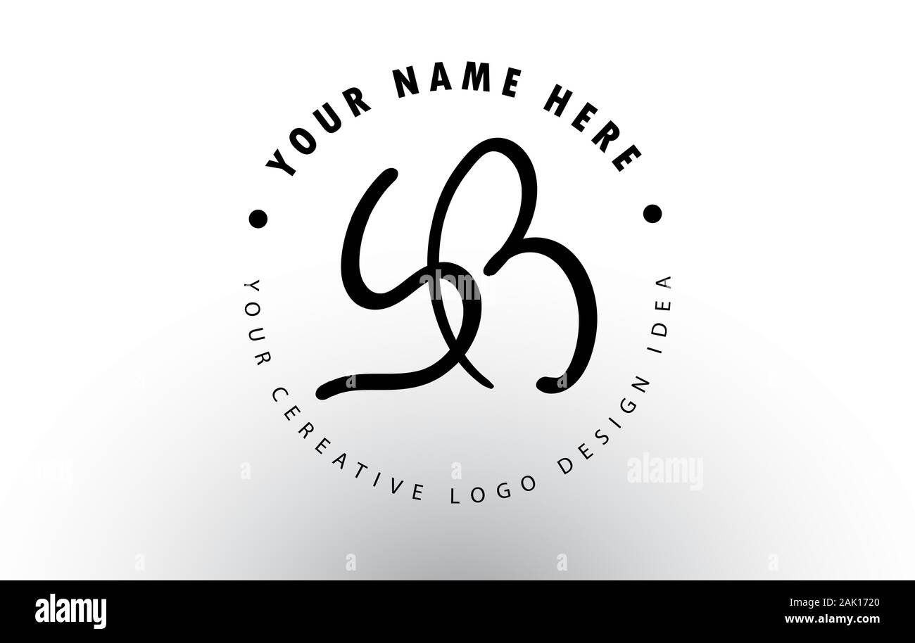 SB Handwritten Letters Logo Design with Circular Letter Pattern ...
