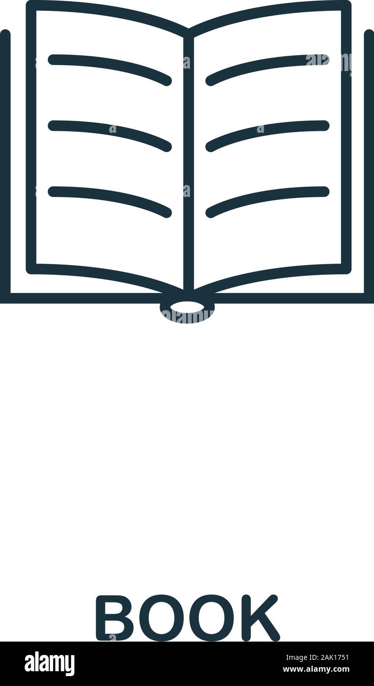 Book line icon. Thin design style from office tools icon collection ...