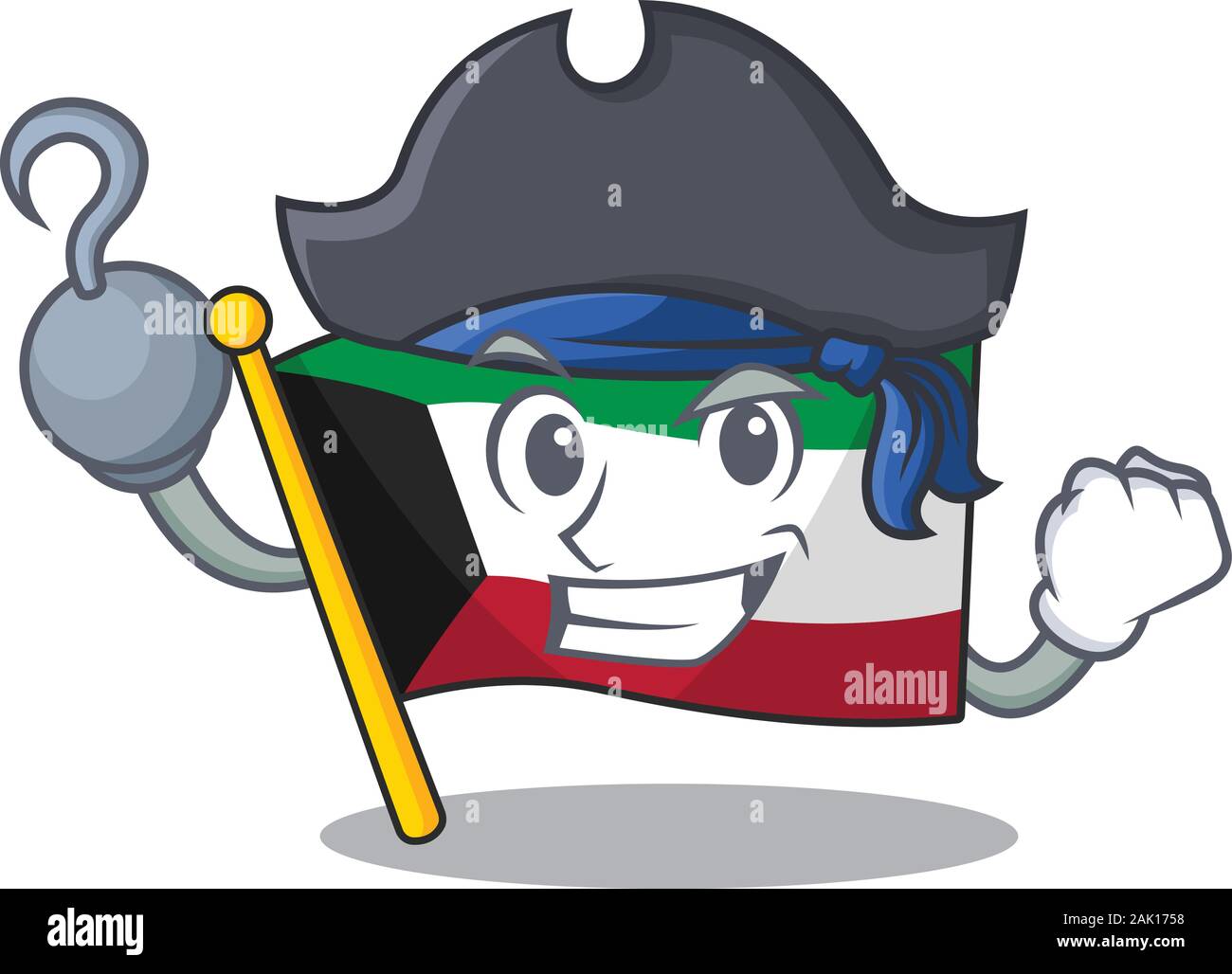 cool and funny flag kuwait cartoon style wearing hat Stock Vector Image ...
