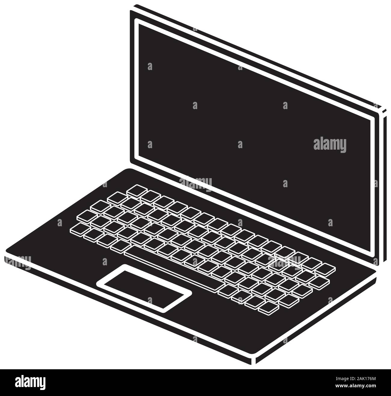 silhouette of laptop computer device isolated icon Stock Vector Image ...